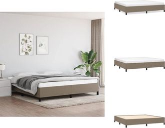 vidaXL Bettgestell ohne Matratze Taupe 200x200 cm Stoff - Bettrahmen - Doppelbett - Boxspringbetten - Lattenrost - Schlafzimmerm&ouml;bel