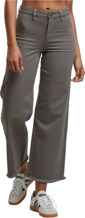 Urban Classics Damen Jeans Ladies Relaxed Straight Fit Denim, High-Waist Jeans mit geradem Bein und ausgefranstem Saum, 5-Pocket-Design, Größen 26-36