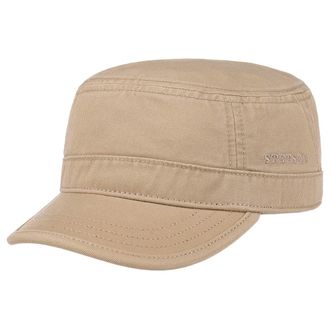 Stetson Gosper Army Cap Urban aus Baumwolle Milit&auml;rcap mit UV-Schutz 40 Damen Herren Sommer Winter Dunkelbeige XXL (62-63 cm)