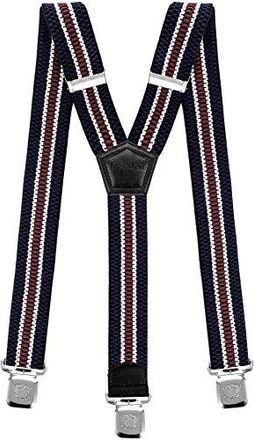 Decalen Bretelles pour Hommes et Femmes Une Taille Convient Tous Les Clips Forts Style Y Diverses Couleurs (Bleu Marine Beige Bordeaux)