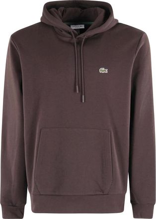 Lacoste Homme, Sweatshirts et sweats &agrave; capuche, Brun, Taille: S Fleece Sweat &agrave; capuche