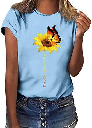Onsoyours T Shirt Femme Epaule Dénudée Grande Taille Blouse Haut Sexy Top Chemisier Col Bandeau T-Shirt Tunique Bleu Ciel 40