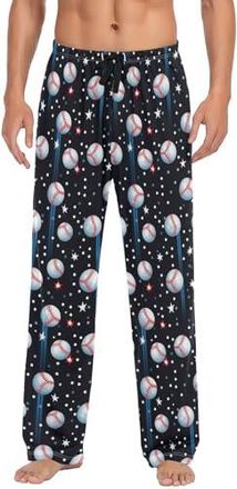 Generic Pantalon de pyjama pour homme - Pantalon de d&eacute;tente color&eacute; avec ballons de football - Coupe droite - Pantalon de pyjama pour homme, Couleur 04, M