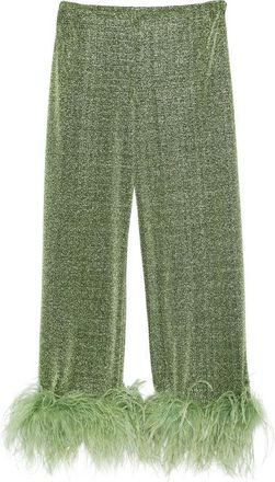 Os&eacute;ree Lurex Trousers - Green