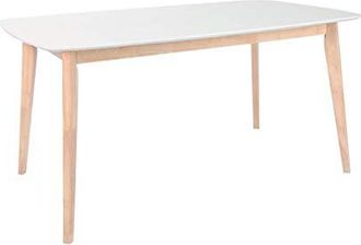 Miliboo Table à Manger Design Blanc et Bois Clair L120 cm Leena