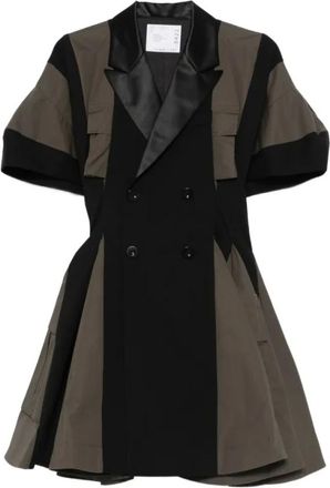 sacai Femme, Robes, Multicolore, Taille: 38 FR Wool Suiting Dress
