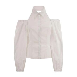 MVP Wardrobe Popeline-Hemd mit Statement-Kragen zum Schulterfrei Tragen - - Blouses & Shirts - Damen - Wei&szlig; - 2XS