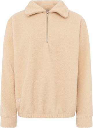 Zwillingsherz Troyer Oversize Polo Polokragen mit Rei&szlig;verschluss, Herzmotiv hinten, kuschelig weich