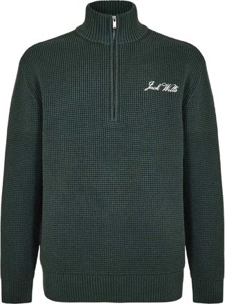 Jack Wills Monty Pullover f&uuml;r Herren, mit kurzem Rei&szlig;verschluss, Lang&auml;rmlig (Immergr&uuml;n)