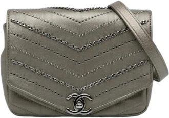 Chanel Sac bandouli&egrave;re vintage doccasion - Femme - Pre-owned - Gris - Taille: ONE Size