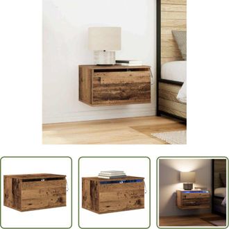 vidaXL vidaXL Altholz - Wandmontiertes Nachttischchen Altholz 50 x 36 x 30 cm