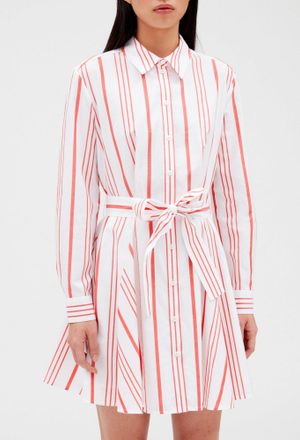 Claudie Pierlot Kurzes gestreiftes Hemdkleid
