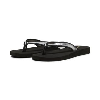 Puma Damen Sandy Flip Metallic Shine Slide-Sandalen, Black Silver Metallic, 39 EU