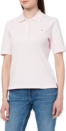 Tommy Hilfiger Polo Manches Courtes Femme Regular Fit, Rose (Light Pink), XL