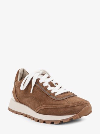 Brunello Cucinelli Womens Sneakers Suede Brown Suede-Rubber Trainers Suede/rubber