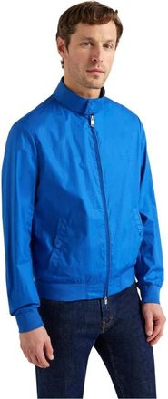 Harmont & Blaine Homme, Vestes, Bleu, Taille: L Veste Bomber en Coton Toucher Papier