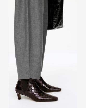 Arket Stiefeletten Mit Eckiger Zehenpartie -Braun