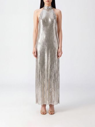 Stella McCartney Robe du soir longue en maille m&eacute;tallique &agrave; col am&eacute;ricain
