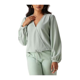 Another Label Green Salem Top L/S - - Blouses & Shirts - Damen - Gr&uuml;n - S