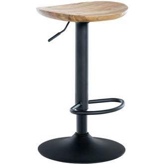Clp Tabouret en bois massif tr&egrave;s &eacute;l&eacute;gant et m&eacute;tal noir mat assis diff&eacute;rentes couleurs colore : La nature