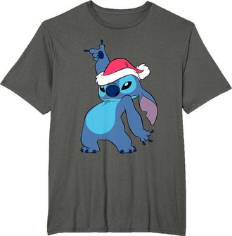 Disney Lilo & Stitch Christmas Santa Hat Stitch Portrait T-Shirt