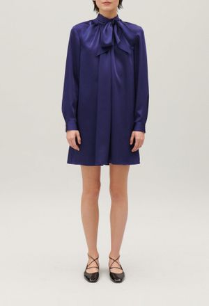 Claudie Pierlot Kurzes Lavalli&egrave;re-Kleid Indigoblau
