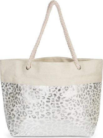 styleBREAKER Strandtasche Strandtasche mit metallic Leoparden Print