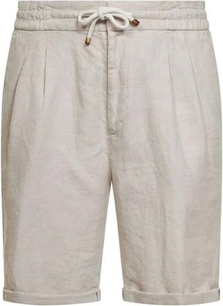 Brunello Cucinelli Homme, Shorts, Gris, Taille: M Linen Bermuda Shorts