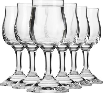 Krosno Wodkagläser | Set mit 6 Gläsern | 25 ml | GEMA Kollektion | Gläser für Likör, Tinkturen, Brandy | Für Zuhause, Bar, Partys und Küche | Spülmaschinenge
