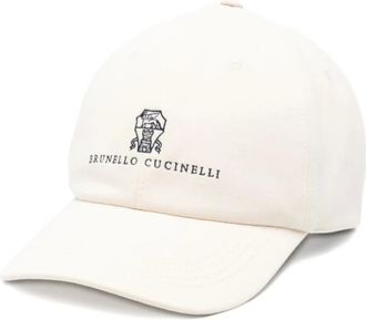 Brunello Cucinelli Homme, Accessoires, Beige, Taille: L Casquette de baseball en coton avec logo