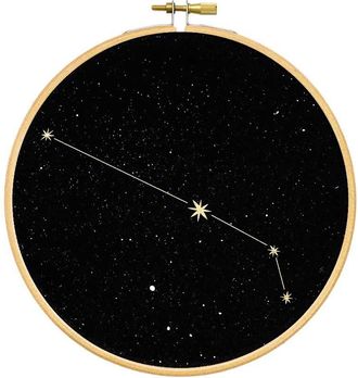 Renna Deluxe WIDDER Sternzeichen Gold Druck Bild im Stickrahmen Wandbild Wanddekoration Kunstdruck (Widder)