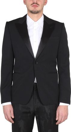 Alexander McQueen Single-Breasted Wool Blazer - Black