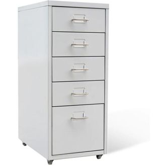 vidaXL Classeur avec 5 tiroirs Gris 68,5 cm Acier vidaXL