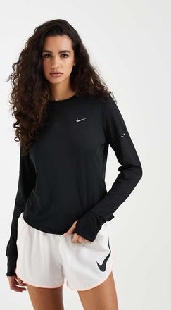 Nike Swift - Top en tissu Dri-FIT &agrave; manches longues - Noir