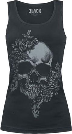 Black Premium by EMP Femme Top Noir avec imprim&eacute; t&ecirc;te de Mort XXL