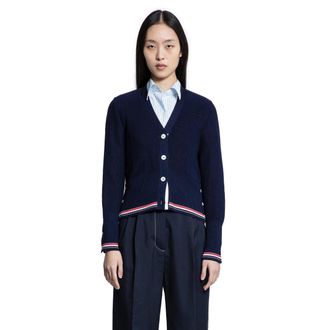 Thom Browne Textured stitch v-neck cardigan