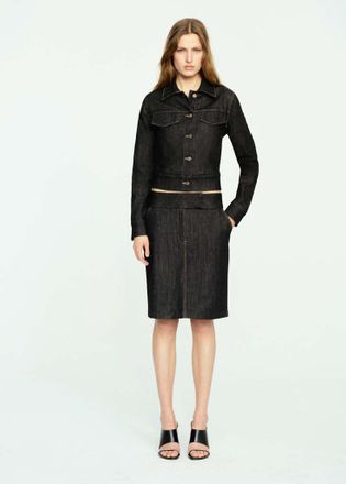 Mango Veste jean cintr&eacute;e &agrave; poches noir - Femme - XL - MANGO