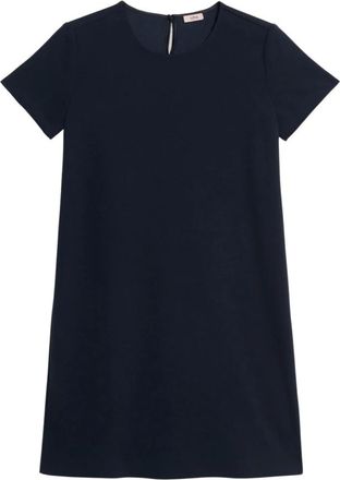 Oltre Femme, Robes, Bleu, Taille: 48 FR Robe Regular en Tissu Fluide