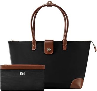 Victoria Hyde London Grand sac cabas en nylon pour femme, pour l&eacute;cole, le travail, le bureau, les voyages, le shopping, la vie quotidienne, Noir