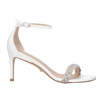 Stuart Weitzman Femme, Chaussures, Blanc, Taille: 38 EU Sandales à Talons Aiguilles en Cuir Blanc