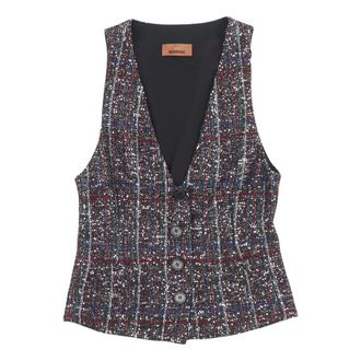 Missoni Femme, Vestes, Multicolore, Taille: 38 FR Sequin Tartan Vest