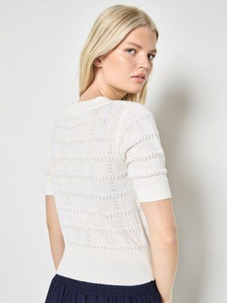 Apricot Cardigan Pointelle-Strickcardigan mit Streifen
