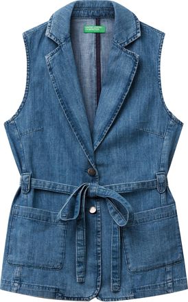 Benetton Damen Giacca S/M 2kowdj00z Jacke, blau, XS