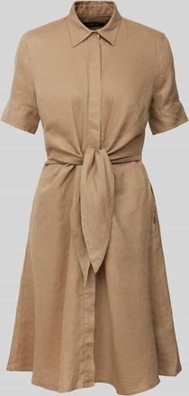 Lauren Ralph Lauren Knielanges Leinenkleid mit Bindegürtel Modell WAKANA