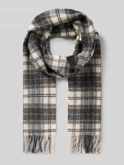 Barbour Schal aus Lammwolle mit Fransenabschluss