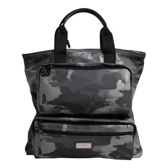 Dolce & Gabbana Camo Baumwoll-Tote Bag mit mehreren F&auml;chern - - Bags - unisex - Grau - ONE SIZE
