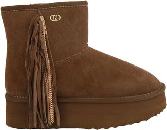 Liu Jo Femme, Chaussures, Brun, Taille: 37 EU Bottine Chaude avec Franges