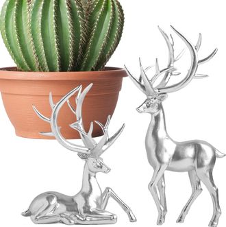 Generico Figuren aus Kunstharz, 2 St&uuml;ck, Weihnachtsdekoration, Skulpturen, f&uuml;r den Winterurlaub, Schlafzimmer, K&uuml;che, Wohnzimmer