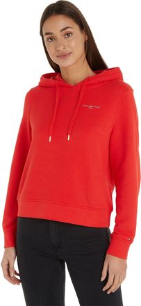 Tommy Hilfiger Damen Hoodie Logo Hoodie mit Kapuze, Rot (Fireworks), 3XL