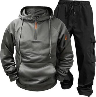 Generic Ensemble Surv&ecirc;tement Homme Sweat &Agrave; Capuche Et Pantalon Tracksuit D&eacute;contract&eacute; Mode Tenue Sport Homme D&eacute;contract&eacute; Ensemble 2 Pi&egrave;ces V&ecirc;tement De Sport Ch